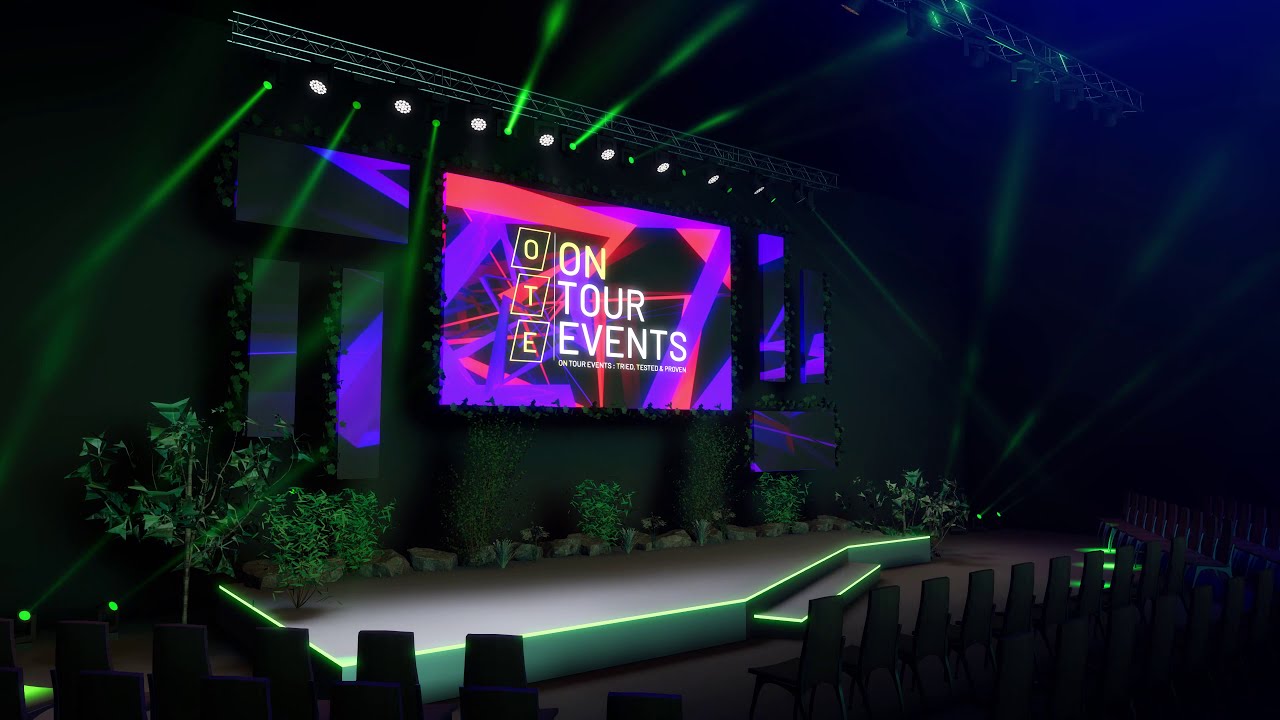 3D Render Of A Custom Stage, LED screen & Event Lighting Package ...