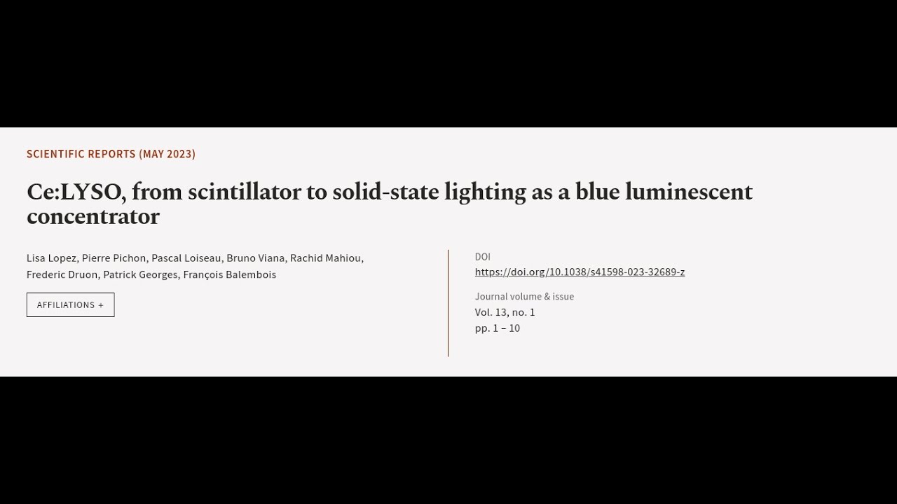 Ce:LYSO, from scintillator to solid-state lighting as a blue ...