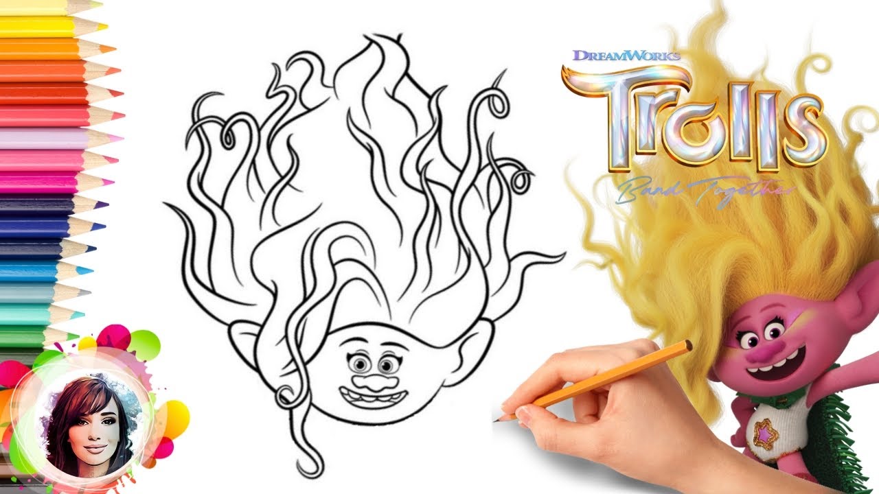 How to Draw Viva Face Head | Trolls Band Together - YouTube