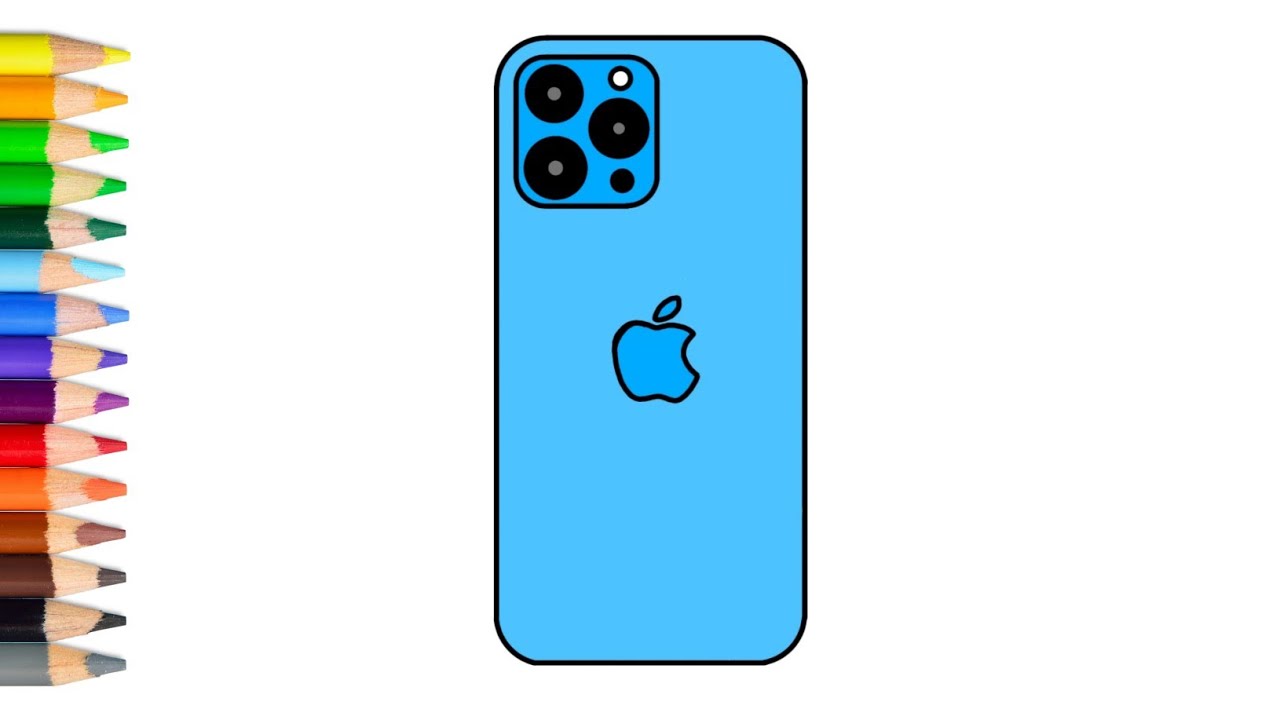 Cara menggambar hp iPhone 14 pro - YouTube