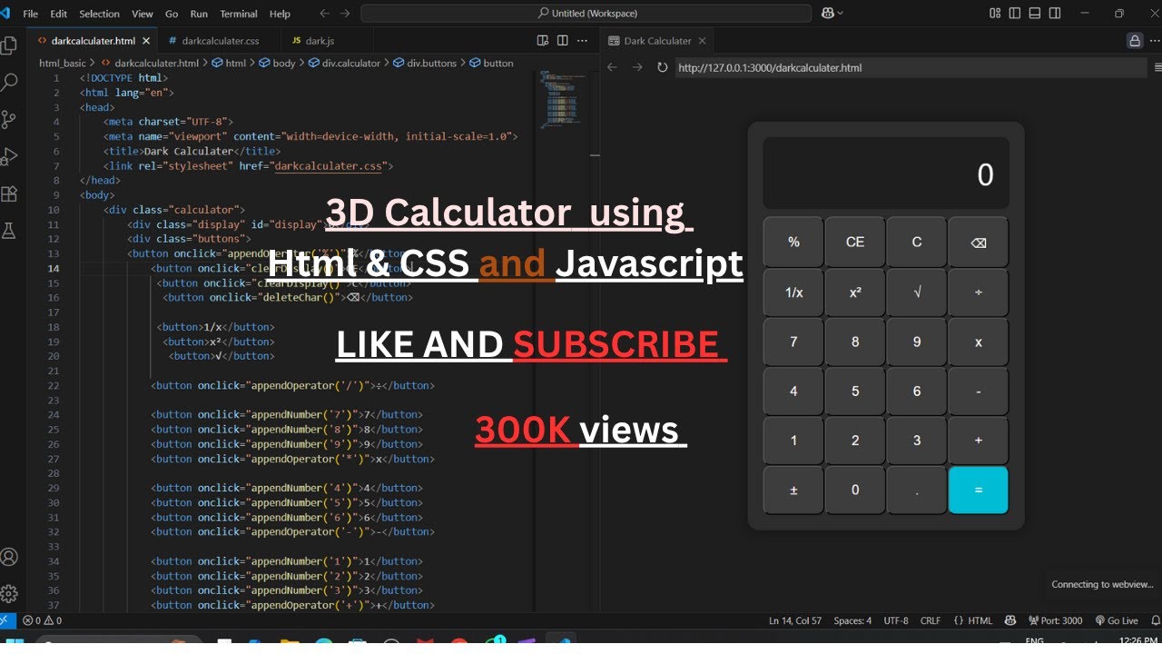 3D Calculator using Html & CSS and Javascript #css #javascript #html #calculator #viralvideo ...