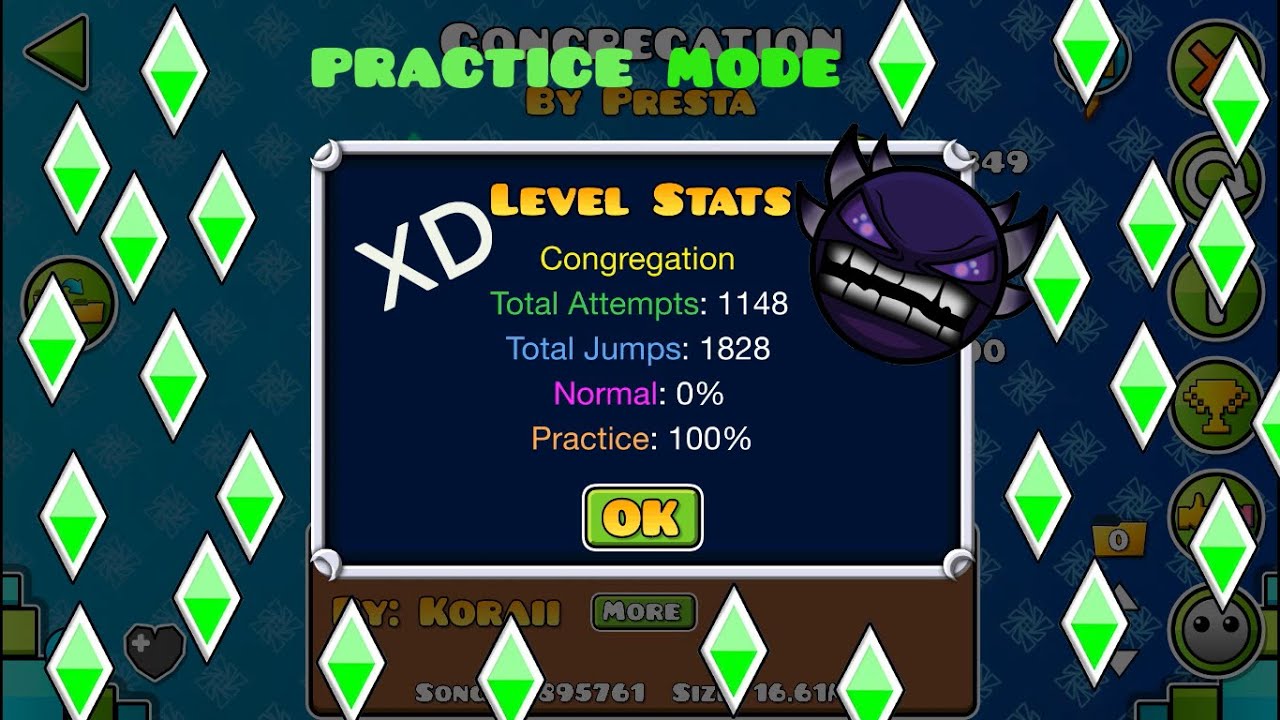 PRACTICANDO CONGREGATION en GEOMETRY DASH (sale 50/50 :^) - YouTube