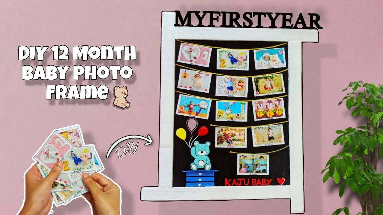 12 month baby photo frame/ 1 to 12 months photo collage/ Photo frame ...