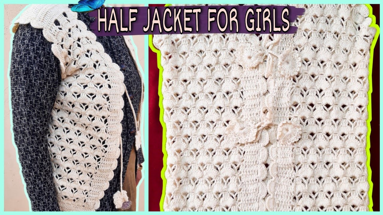 Beautiful Woolen Half Jacket for Girls | Beautiful design for daily ...
