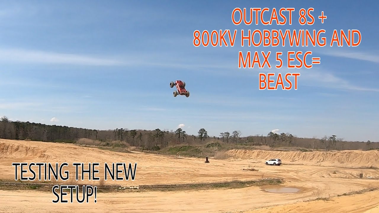 Outcast 8s + Hobbywing 800kv motor and max 5 esc first run! - YouTube