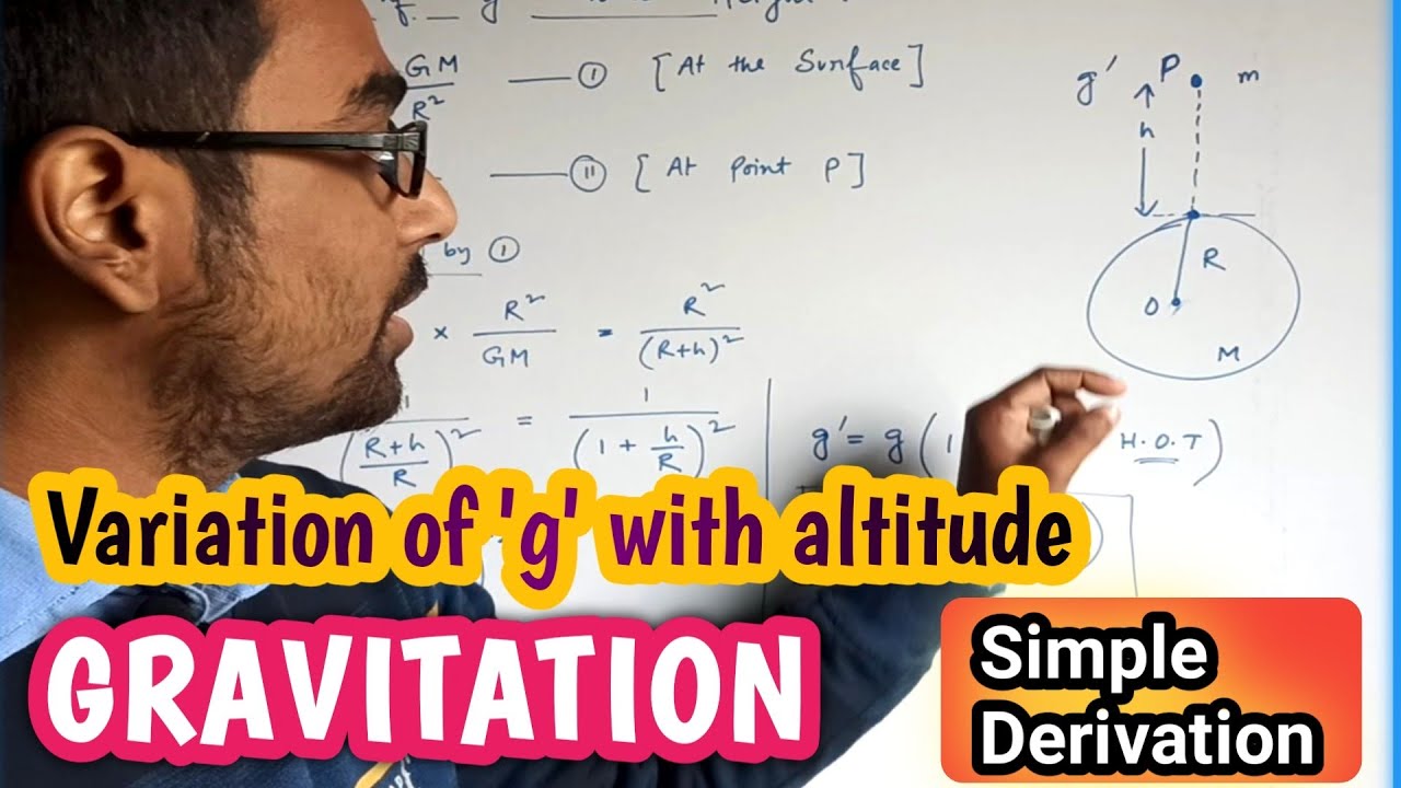 Variation of 'g' with altitude/height || Gravitation|| Class 11 - YouTube