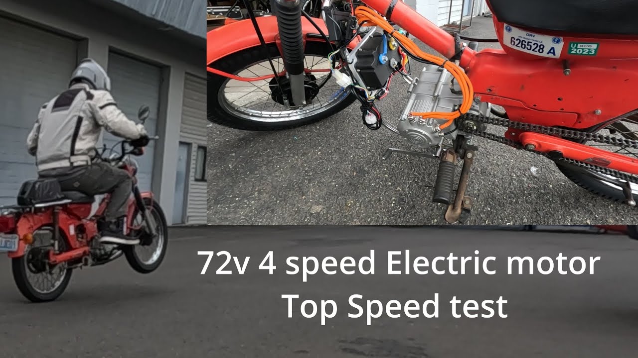 Top Speed test on the Electric 72v 4-speed Motorcycle conversion - YouTube