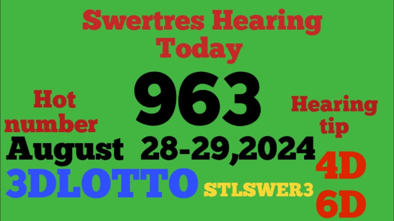 Swertres Hearing Guide Tips 3D 4D 6D and STL August 28-29,2024 - YouTube