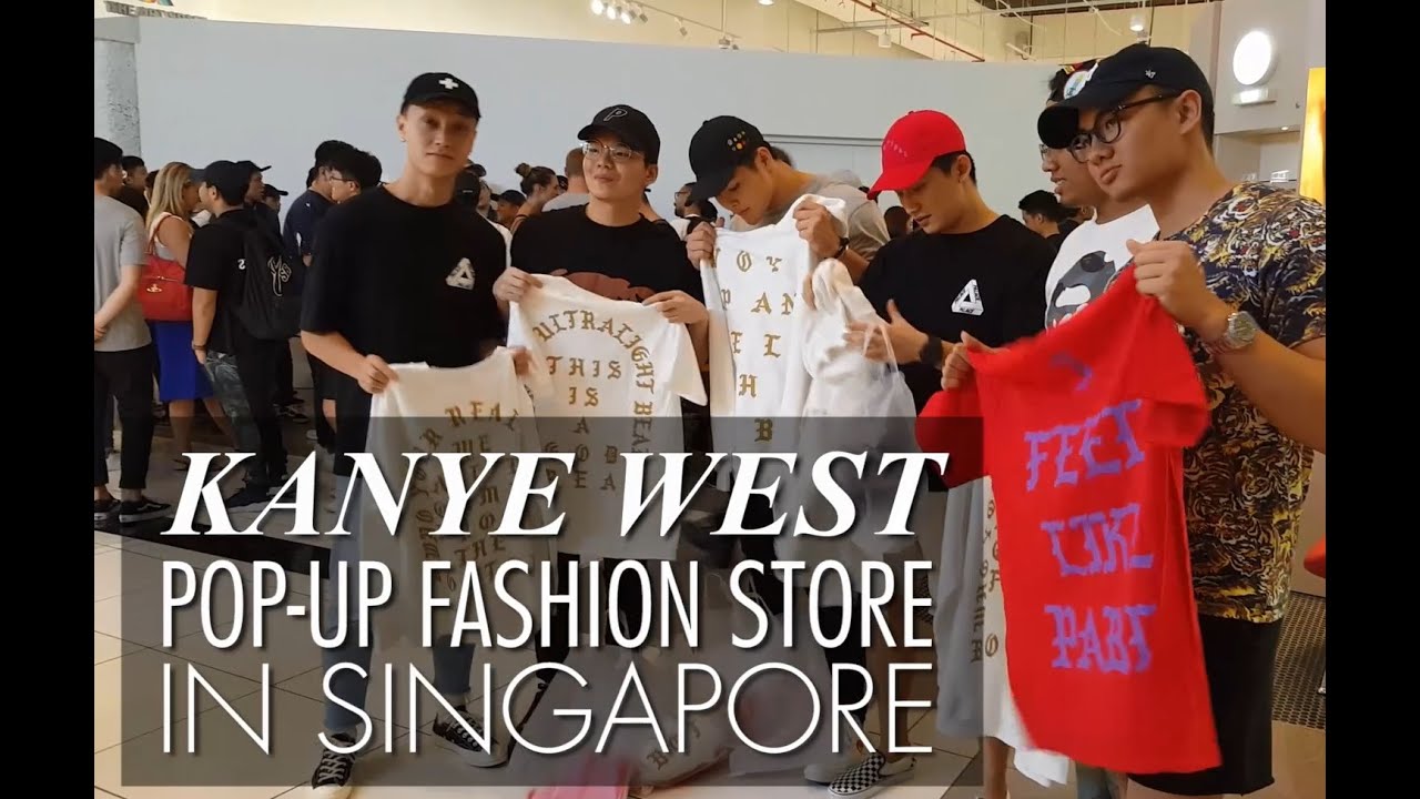 Kanye West's pop-up fashion store in Singapore - YouTube