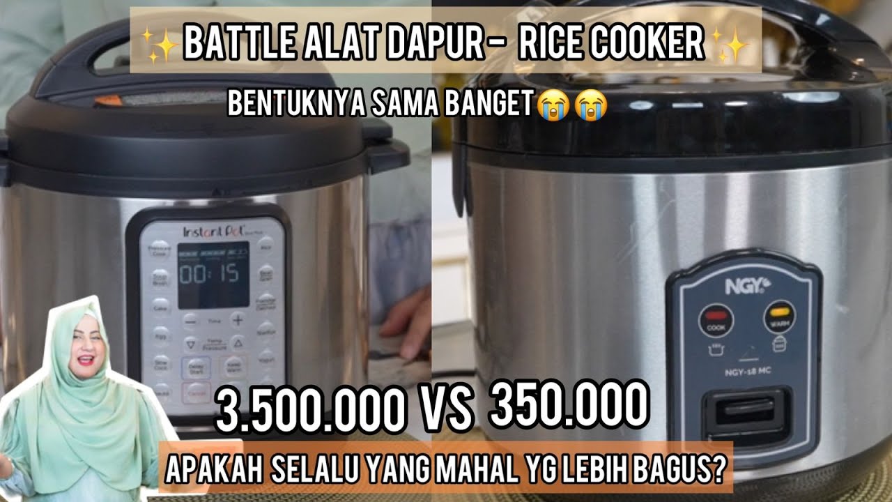BATTLE ALAT DAPUR : RICE COOKER 3,5Juta VS 350 Ribu - Bentuknya sama ...