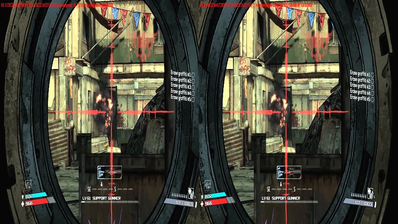 Borderlands 3D Vision with HeliX Mod - YouTube