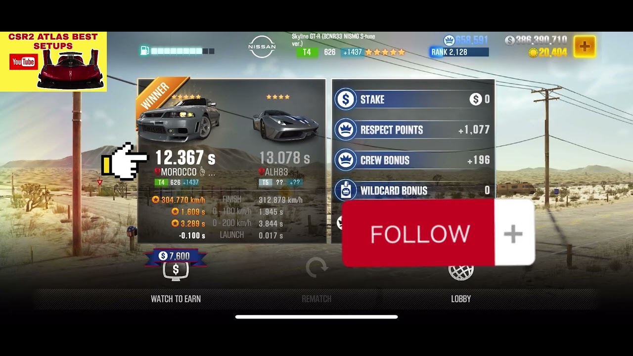 Csr2 ATLAS/NISSAN SKYLINE GT-R NISMO S-TUNE 12.3.. in 13.00 LOBBY 🚀🚀🚀 ...