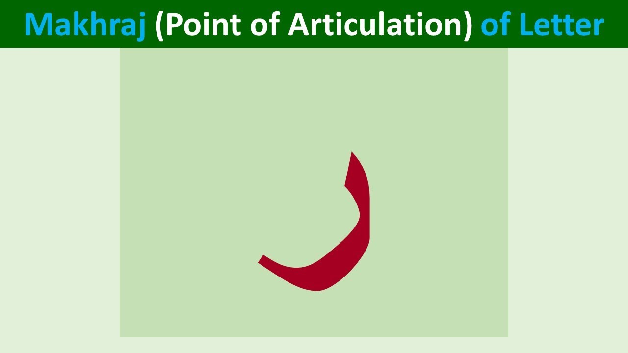 Letter ر Makhraj Practice / Articulation Point of the letter Raa - YouTube