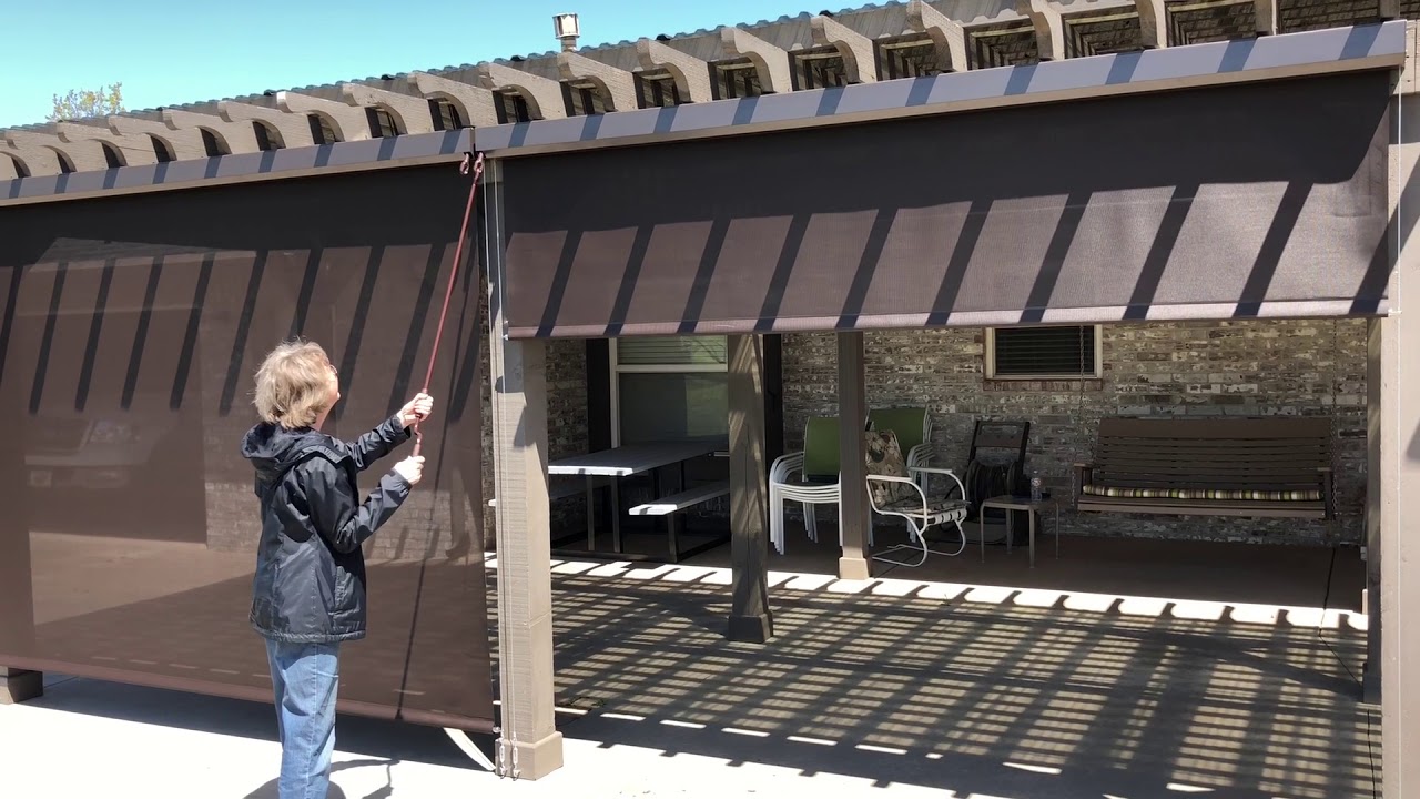 Manual cable guided shades - YouTube