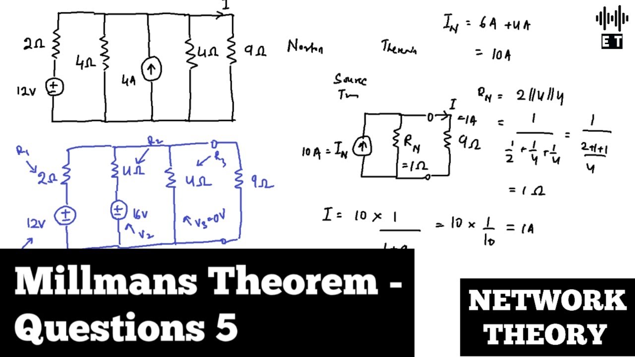 Millmans Theorem | Questions 5 | Network Theorems | Network Theory ...