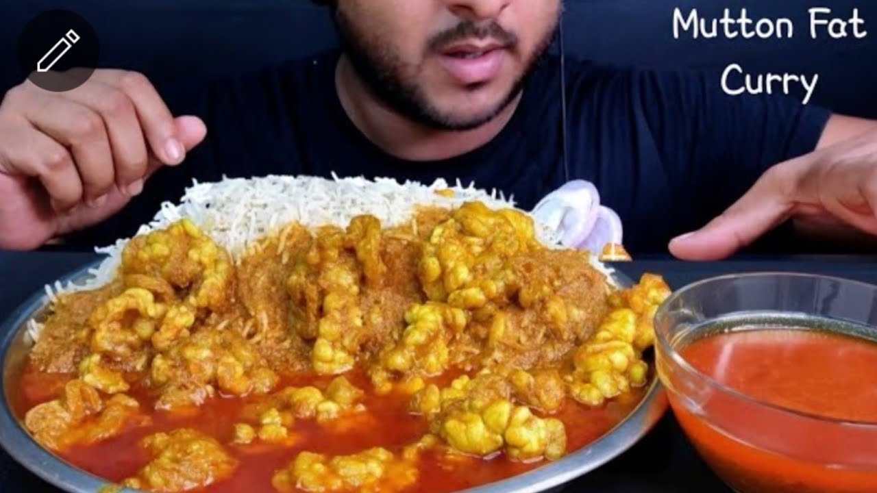 Oily Fatty Mutton / Mutton Fat Curry Eating with rice | Oily Mutton ...