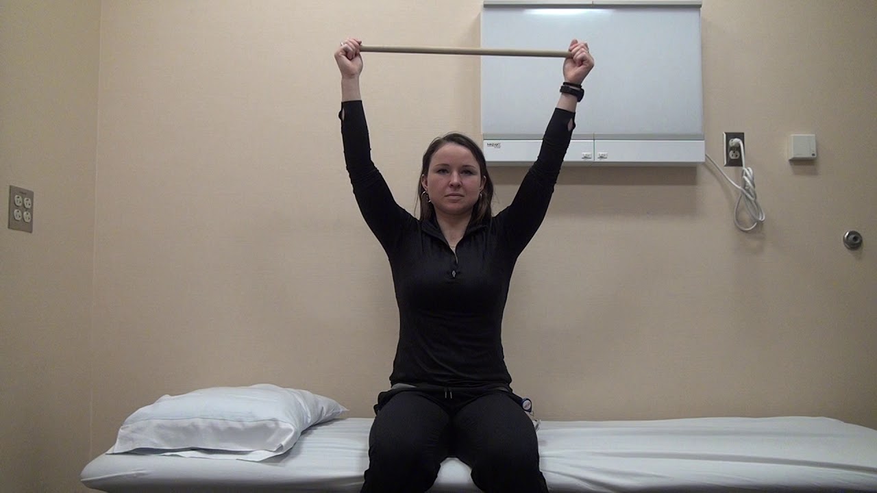 Seated Shoulder Elevation With Cane Youtube