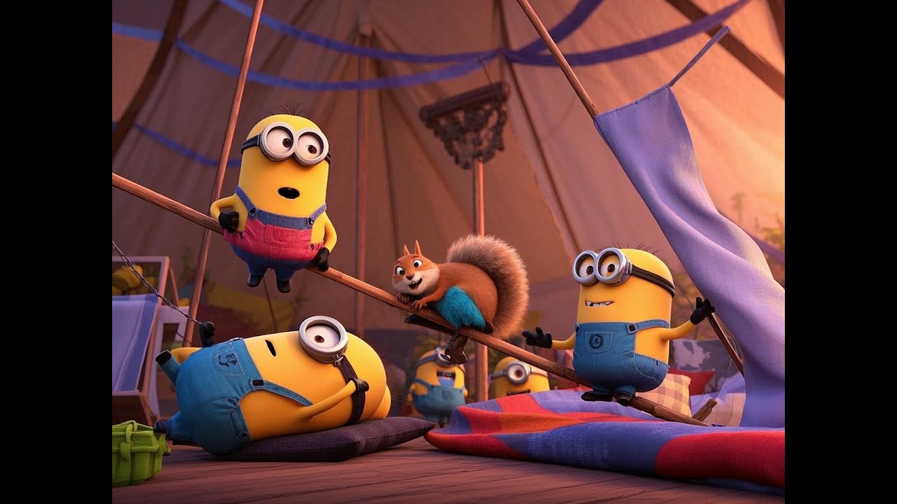 Minions attempting to set up a tent - YouTube