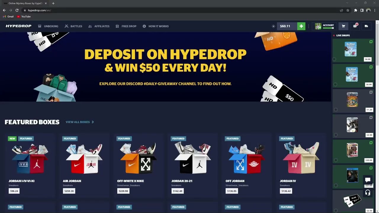 $60 START ON HYPEDROP!! - YouTube