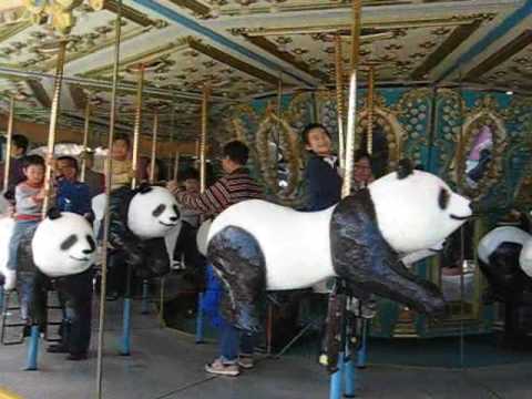 Panda Merry-Go-Round Ride, Ocean Park, Hong Kong - YouTube