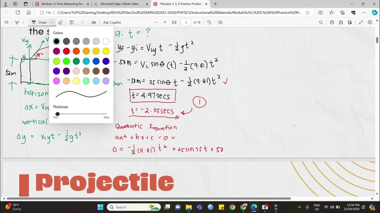 Projectile Motion - Practice Problem #1 - YouTube