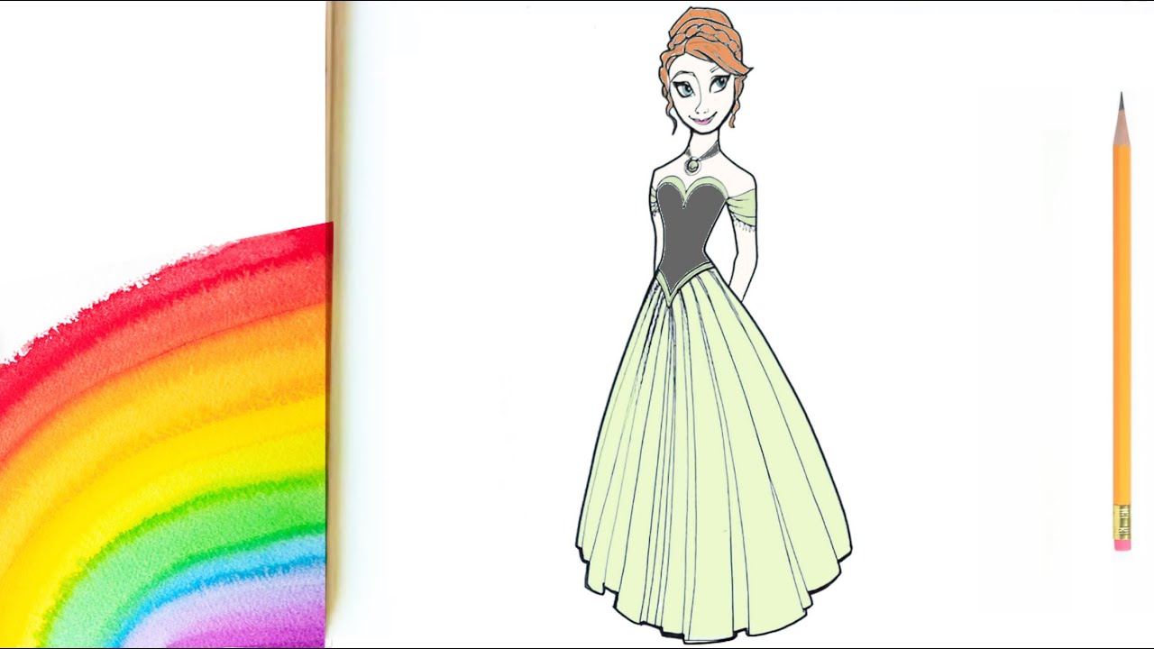 Paint Princess Anna of Frozen | Drawing for Kids - YouTube