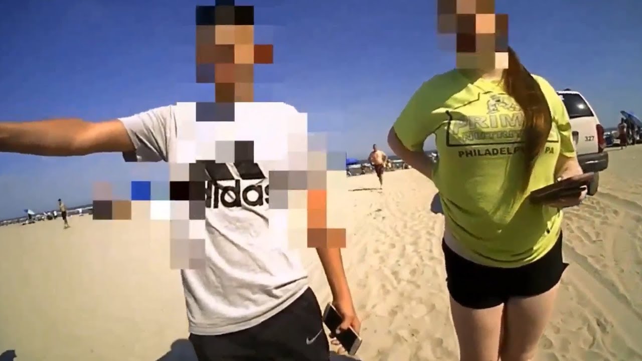 Wildwood Police Confront Upset Witnesses Over Beach Arrest - YouTube