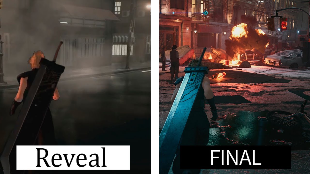 Final Fantasy VII Remake | Reveal Trailer VS Final Version | Graphics ...