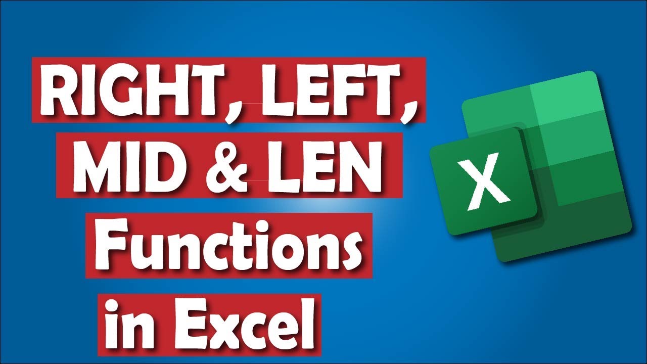 Funksionet e tekstit në Excel. Left, Right, Mid & Len - YouTube