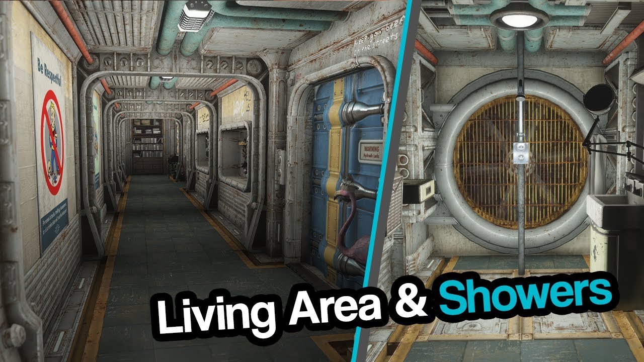Fallout 4| Vault VII - Living Quarters & Showers - YouTube