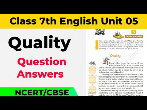 Quality Class 7th English Question Answers l Class 7th English Quality ...