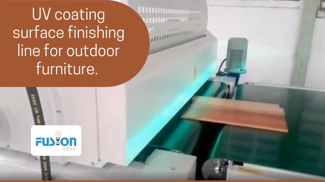 UV coating surface finishing line for outdoor furniture - YouTube