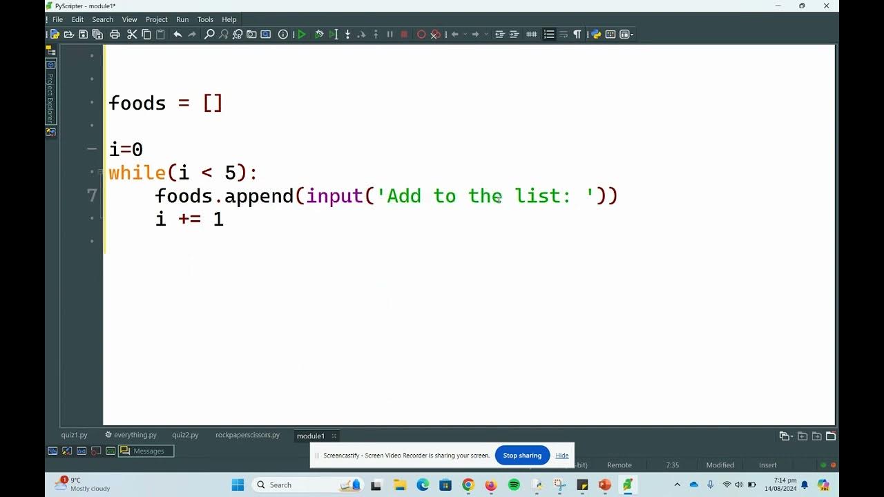 Adding to a list with input from the user - YouTube