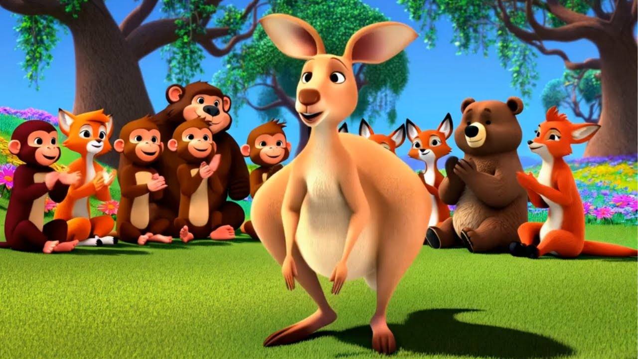 Jump Jump Kangaroo 🦘 | Kids Action Song | Animal Rhymes for Children ...