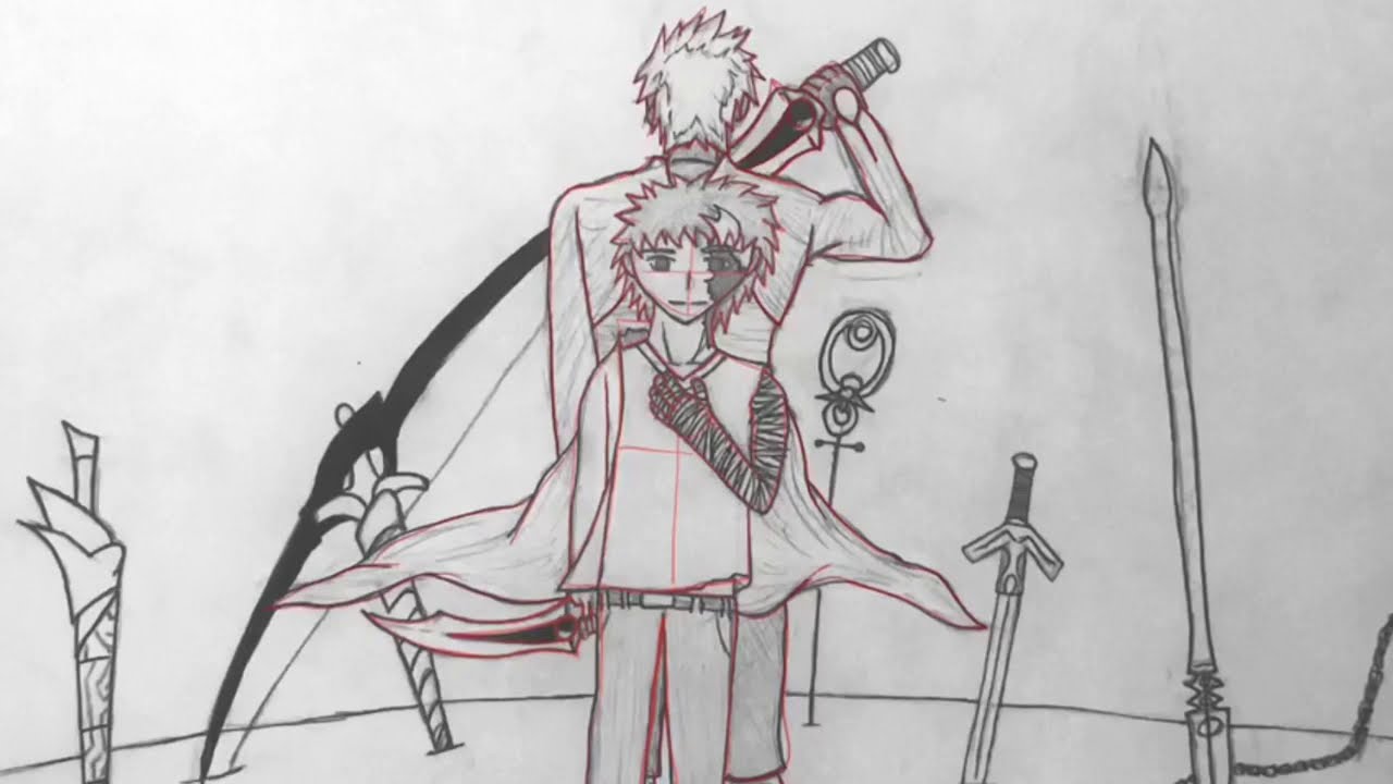 Fate/stay night speed art drawing of Shirou EMIYA Archer - YouTube