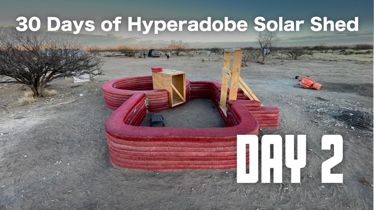 Family Builds Earthbag - Hyperadobe Shed - YouTube
