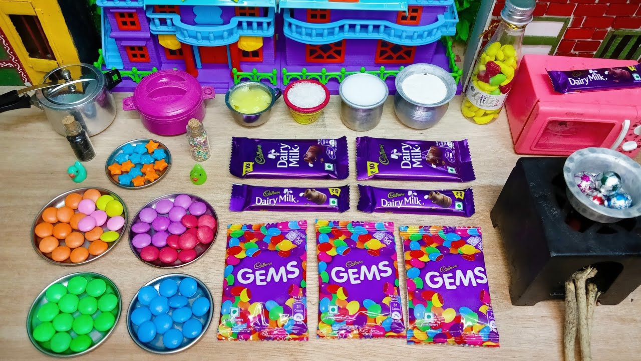 Miniature Rainbow Gems Chocolate Cake | Surprise Recipe | Gems ...