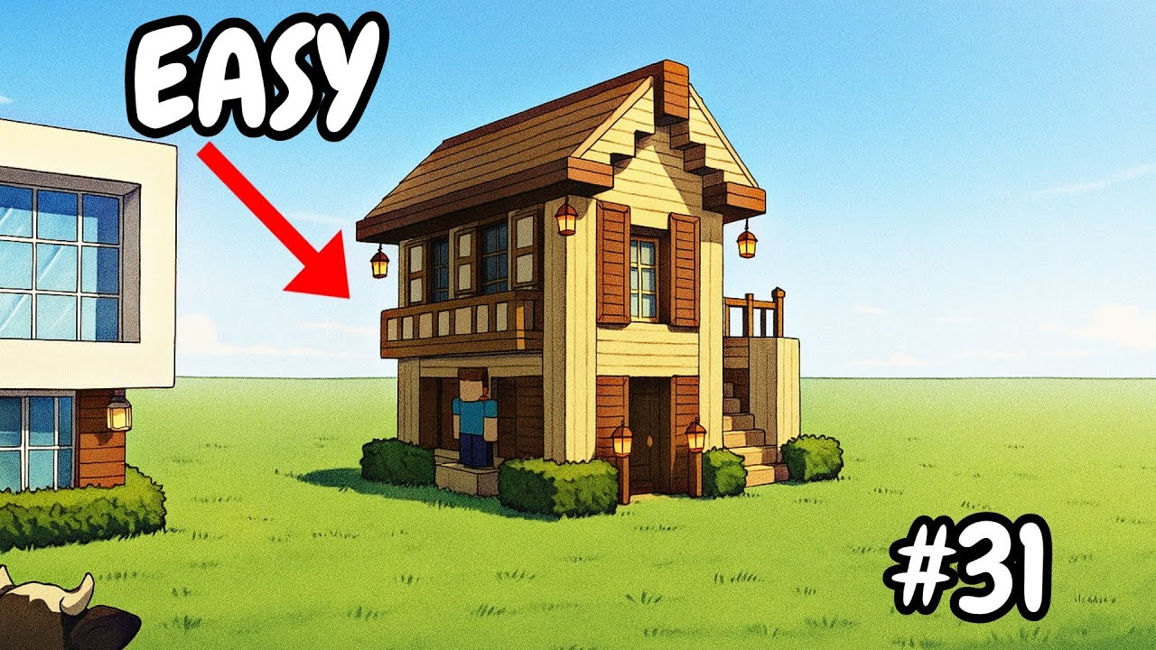 Minecraft Best Easy Simple Starter Wooden Morden House Survival ...