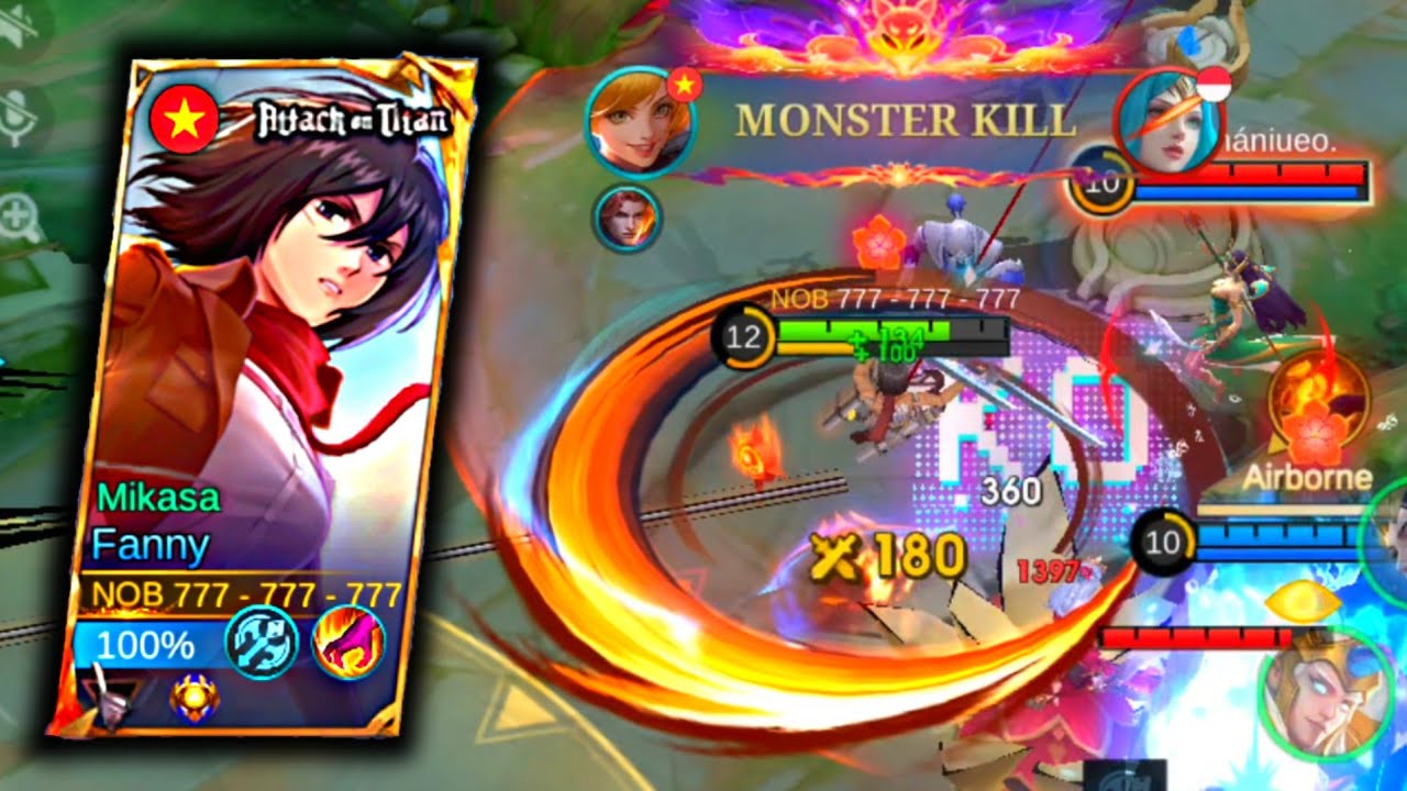 NYOBAIN FANNY MIKASA SKIN || GAMEPLAY MLBB INDONESIA - YouTube