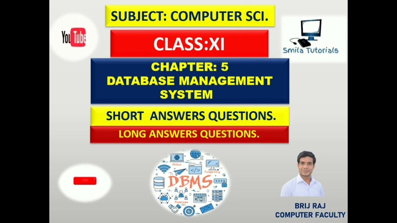Class: 11th Chapter:5 Database Management System (Short and Long Answer Questions) - YouTube