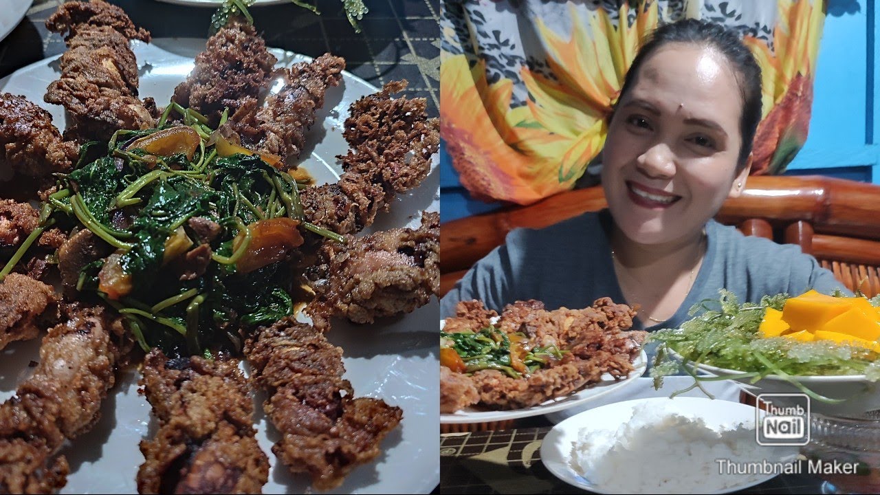 Crispy pusit calamares/Adobong kangkong/Lato or seagrapes #mukbang # ...