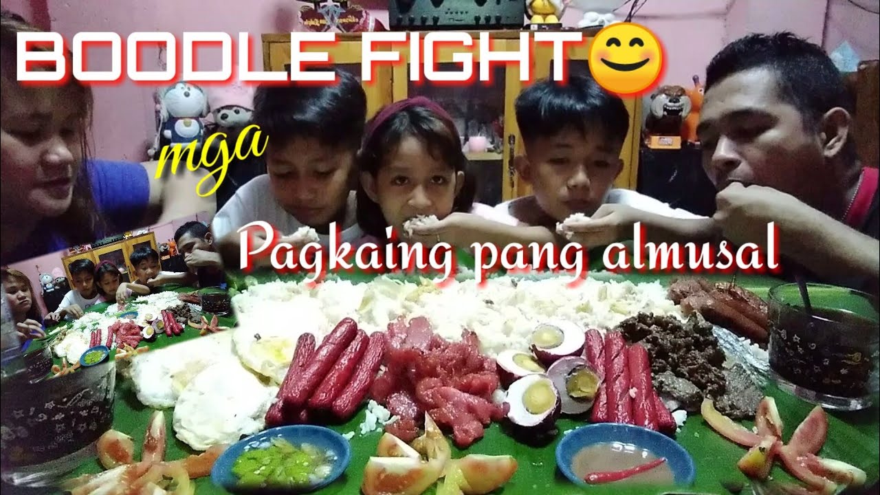 BUDOL FIGHT😁 ( BOODLE FIGHT ) MGA PAGKAING PANG ALMUSAL . Tara kain po ...