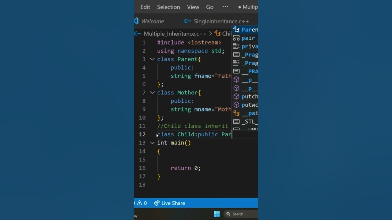 Multi Level Inheritance In C Youtube