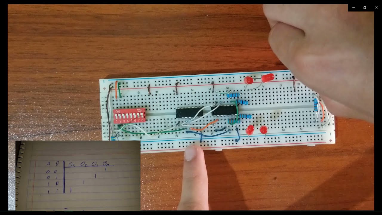 Practica 2 | decodificador 2 a 4 y codificador 4 a 2 - YouTube