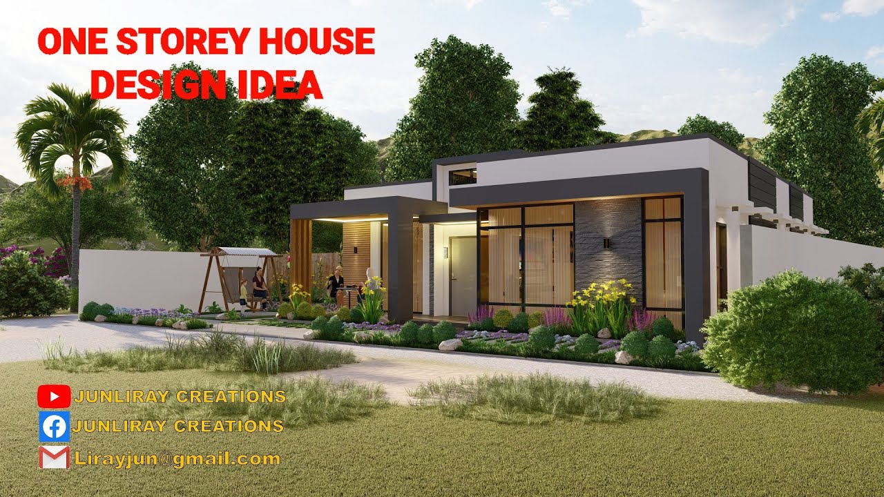 ONE STOREY HOUSE DESIGN IDEA | BY : junliray creations - YouTube
