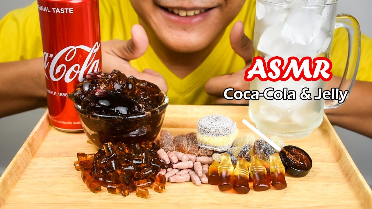 ASMR COCA COLA DRINK & JELLY SNACK (No Talking) COKE DRINKING AND ...