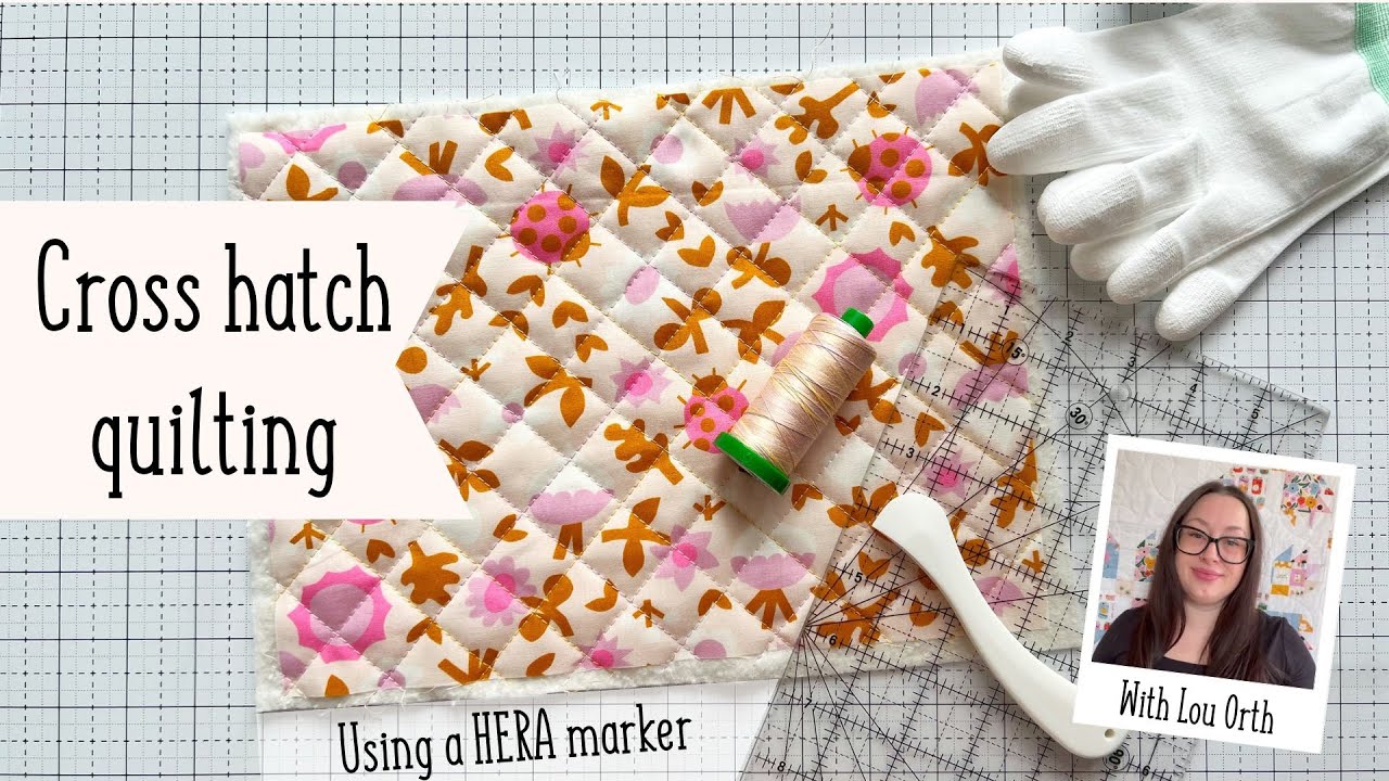 How to create a cross hatch quilting design using a Hera marker. - YouTube