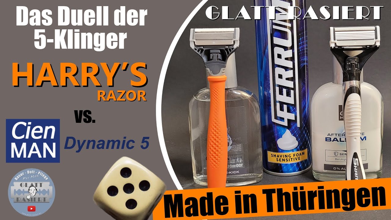 DUELL DER 5-KLINGER ║ Harry's -vs- Lidl Cien / Nassrasur / Rasierhobel ...