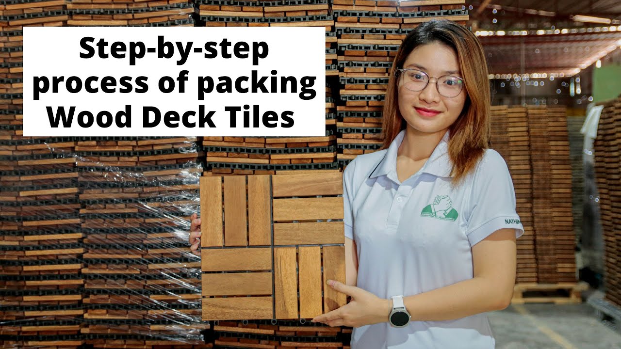 Step-by-step process of packing Wood Deck Tiles - YouTube