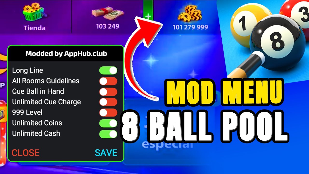 8 Ball Pool MOD MENU 2024 - DINERO ILIMITADO en 8 Ball Pool (Android & iOS) - YouTube